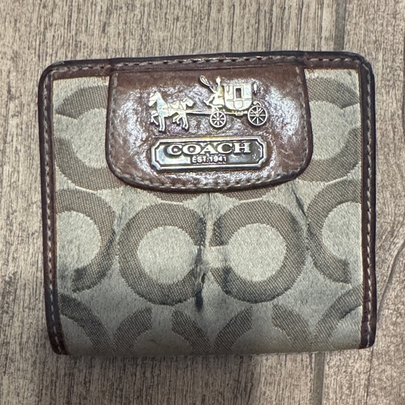 Coach | Bags | Coach Signature Brown And Tan Wallet | Poshmark